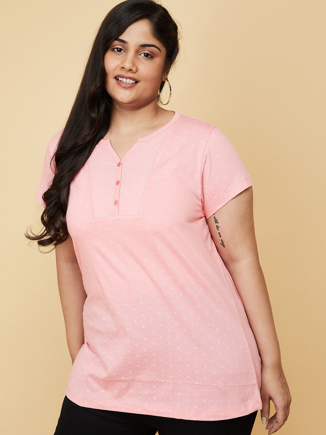 Buy Max Plus Size Pink Print Pure Cotton Top - Tops for Women 17672842 ...