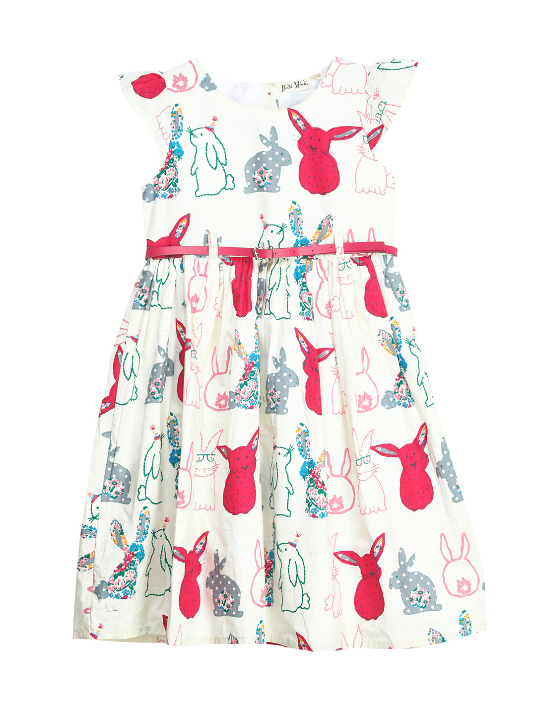 Buy Bella Moda Girls White Printed A Line Dress - Dresses for Girls ...