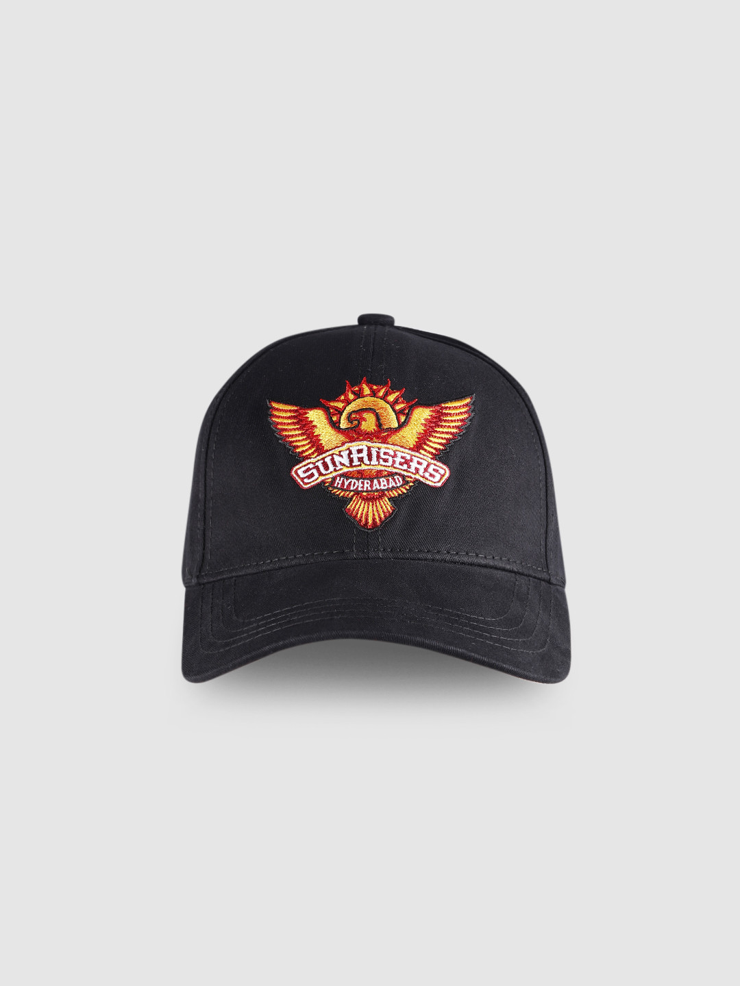 Buy WROGN ACTIVE Men Black Sunrisers Hyderabad Embroidered Pure Cotton ...