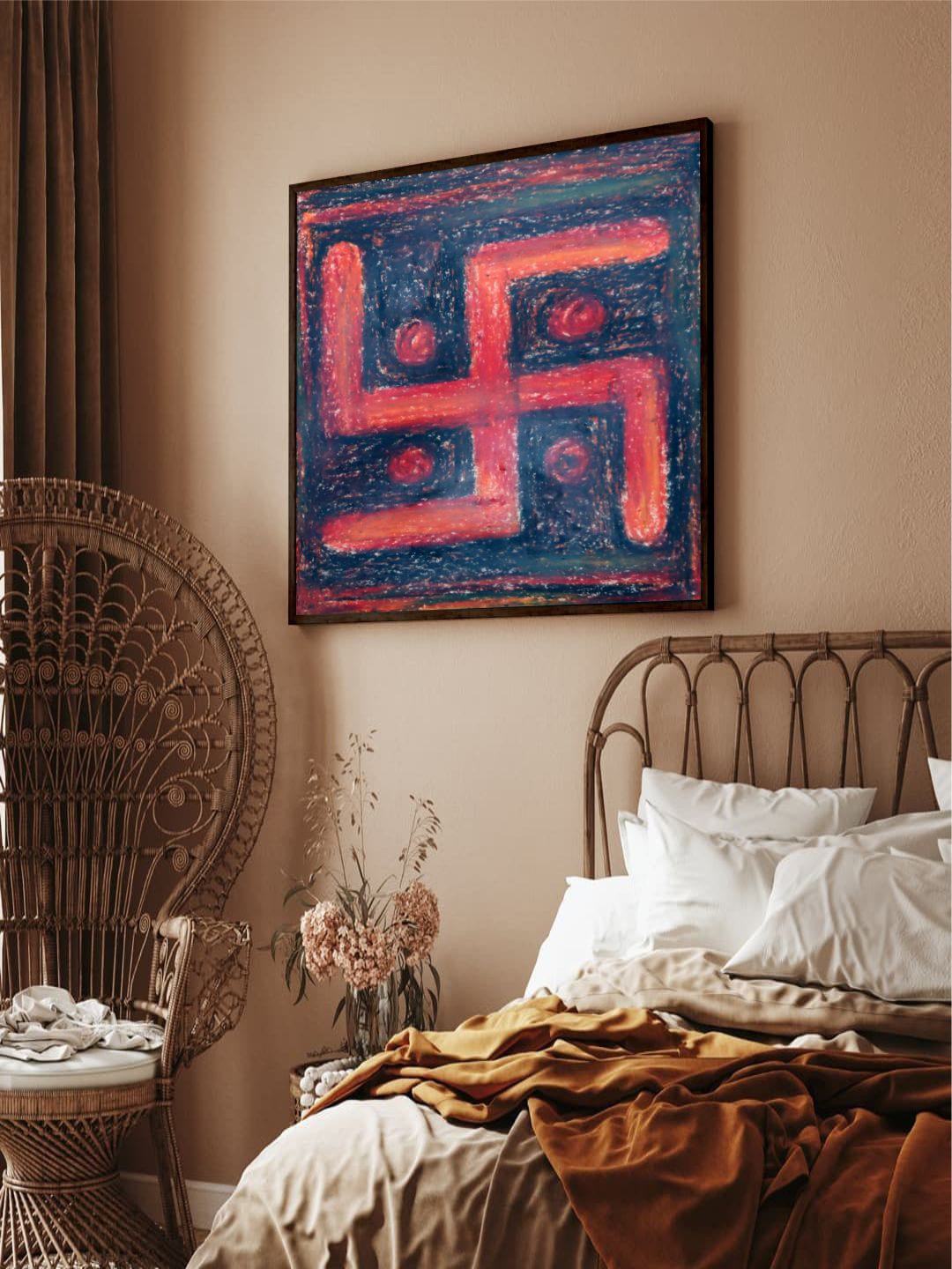 Buy The Art House Blue & Red Printed Canvas Wall Painting - Wall Art ...