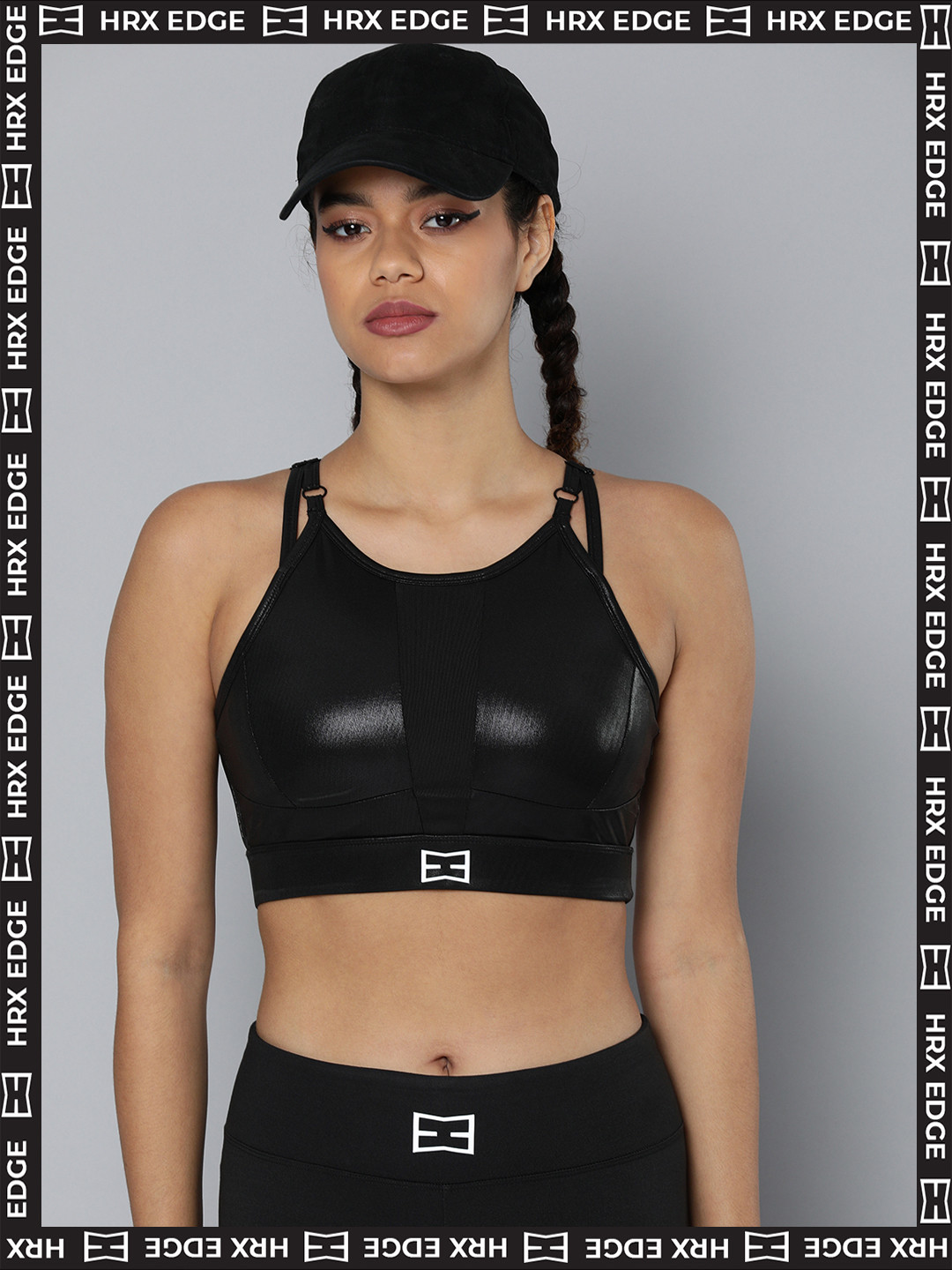 Buy HRX By Hrithik Roshan Women Black Lightly Padded Antimicrobial ...