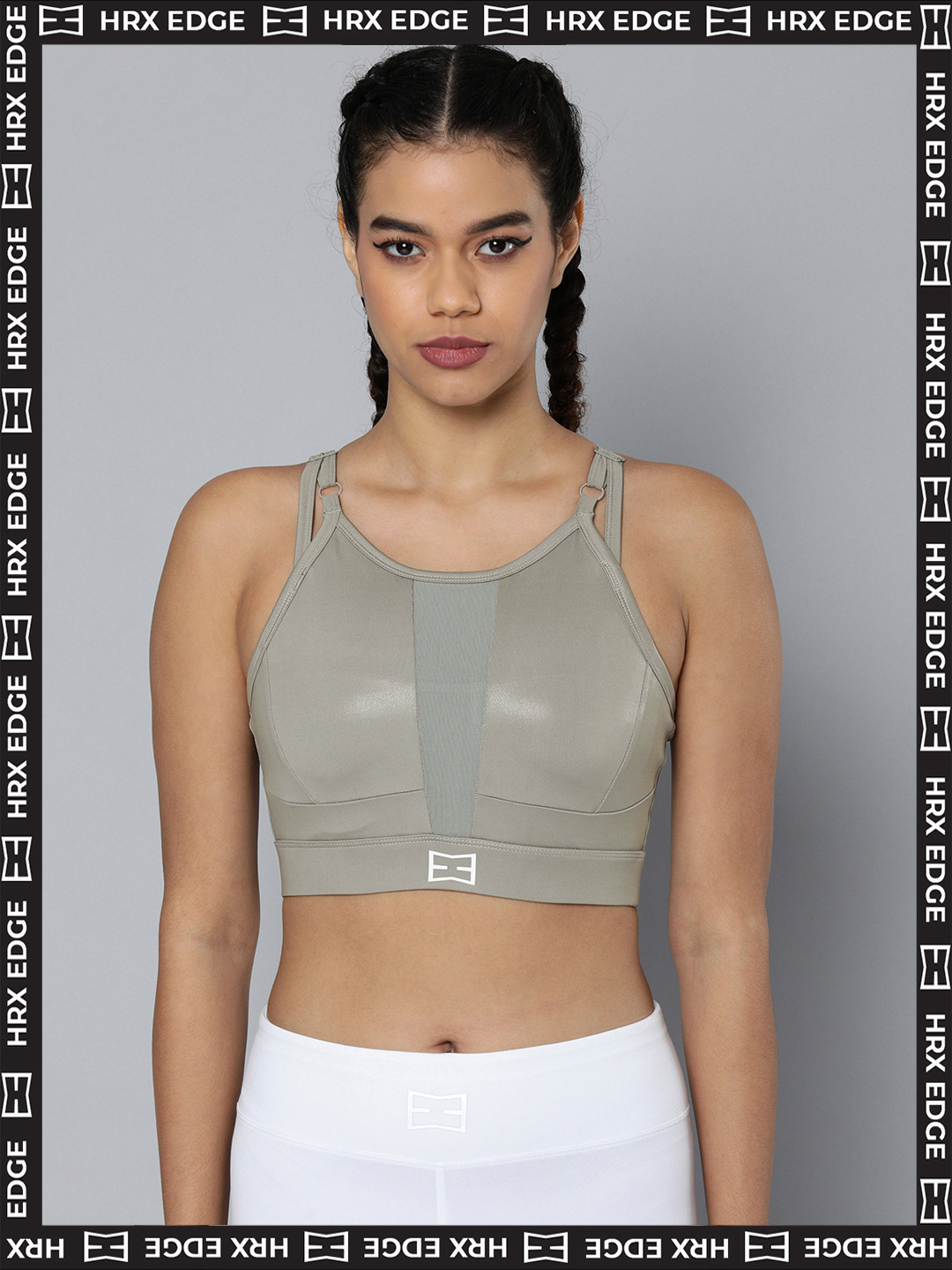 Buy HRX By Hrithik Roshan Women Grey Lightly Padded Anti Microbial ...