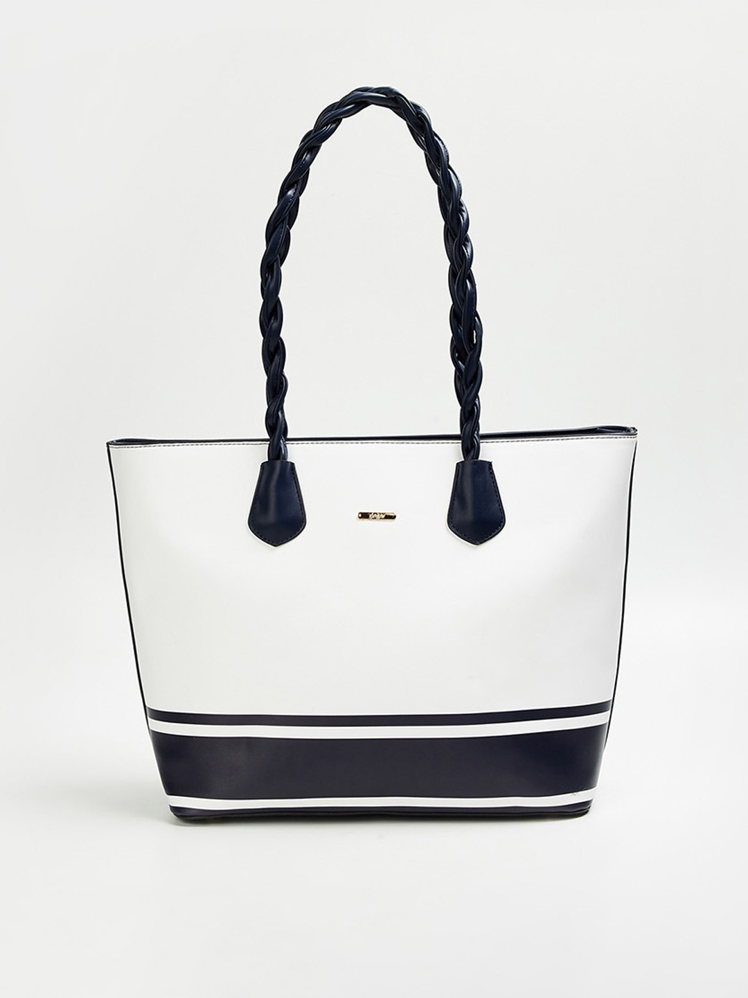 Buy Ginger By Lifestyle Off White & Black Colourblocked Structured ...