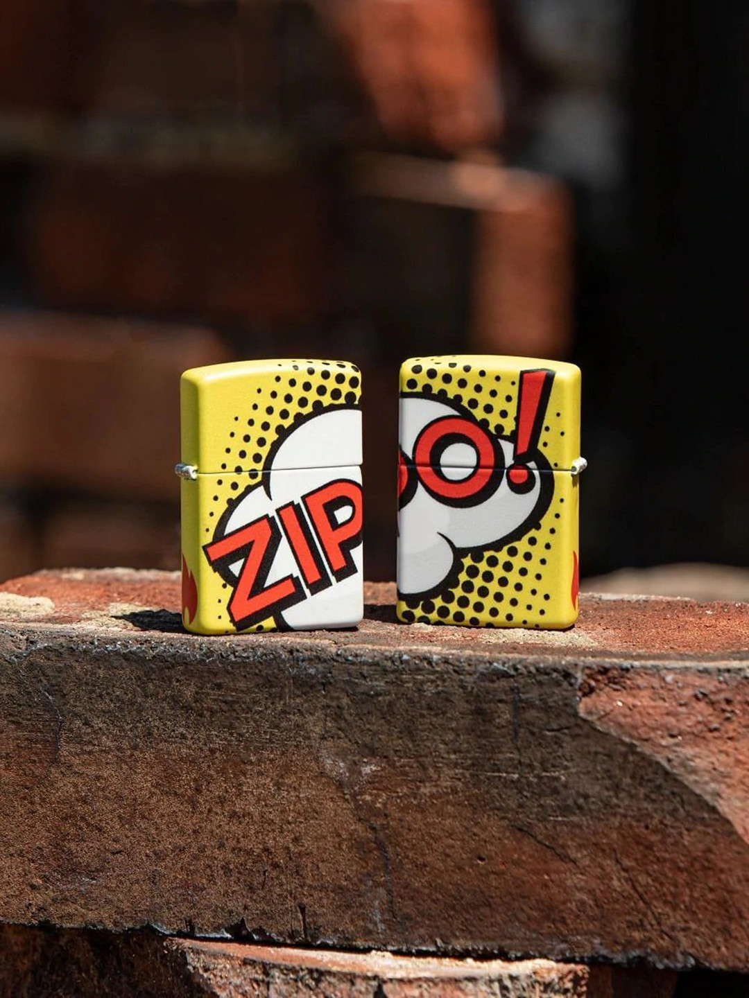 Buy Zippo Yellow & Red Pop Art Design Brass Pocket Lighter - Travel ...