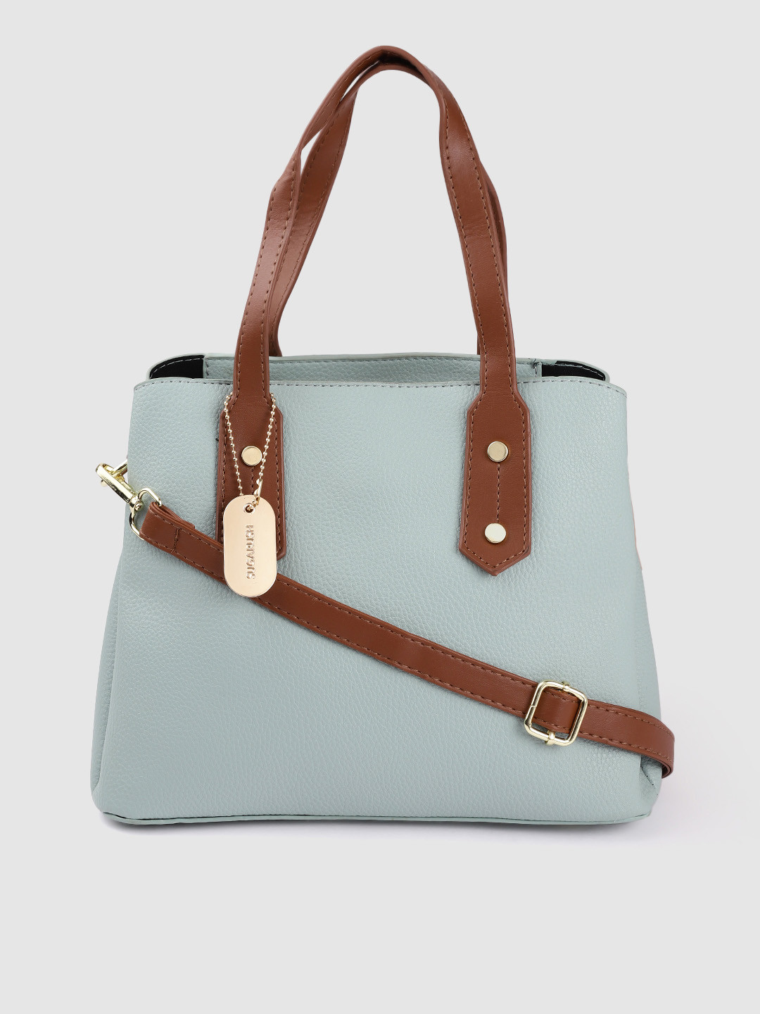 Buy Sugarush Blue PU Structured Handheld Bag - Handbags for Women ...