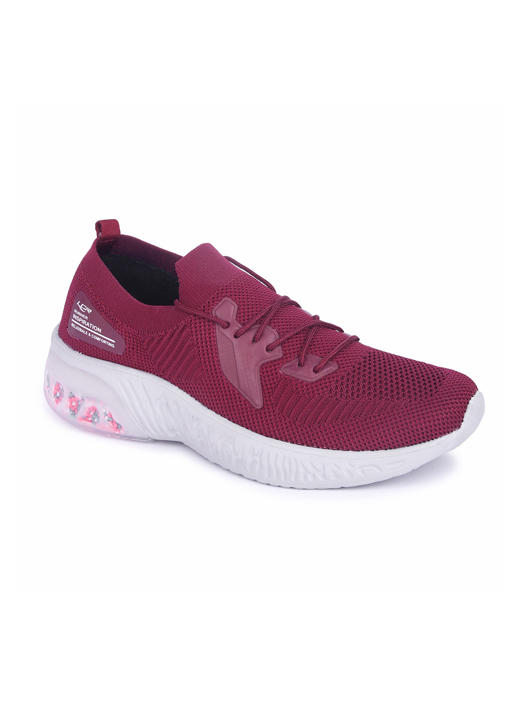Buy Lancer Men Maroon Textile Running Non Marking Shoes - Sports Shoes ...
