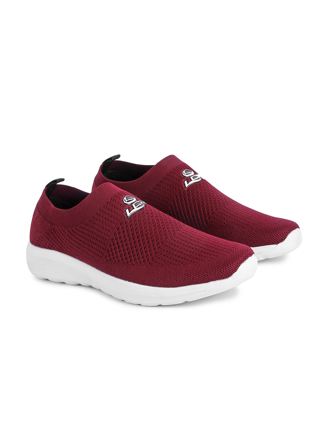 Buy Lancer Men Maroon Textile Running Non Marking Shoes - Sports Shoes ...