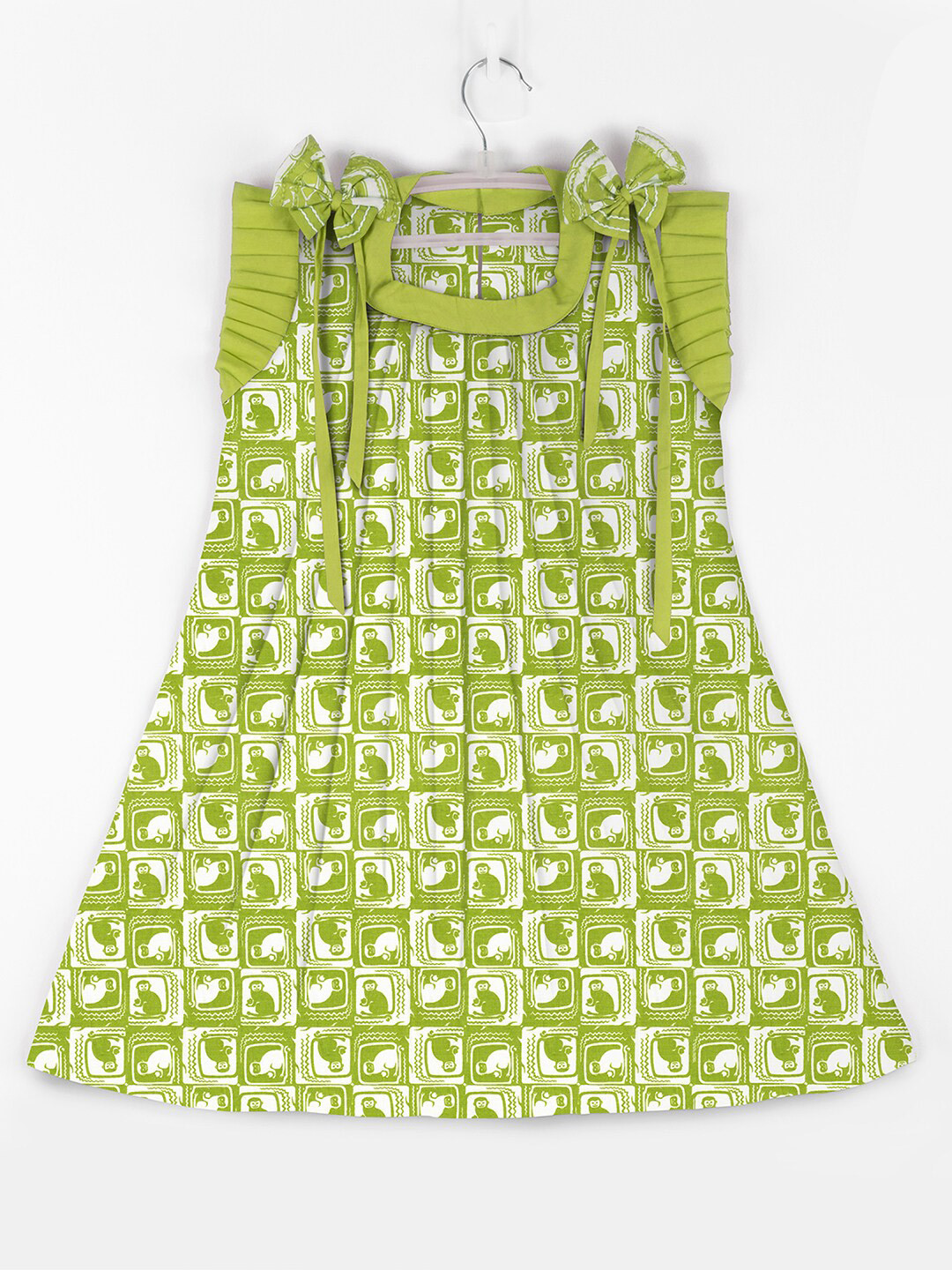 Buy STORY TAILOR Green A Line Pure Cotton Dress - Dresses for Girls ...