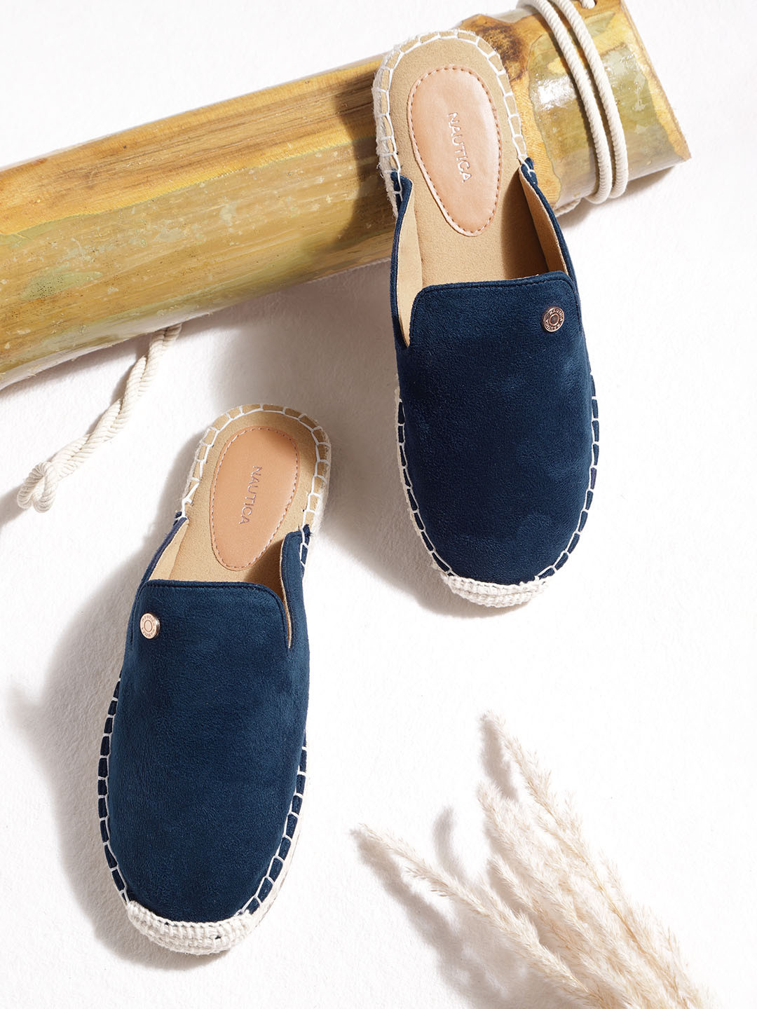 Buy Nautica Women Navy Blue Solid Mules - Flats for Women 17698154 | Myntra