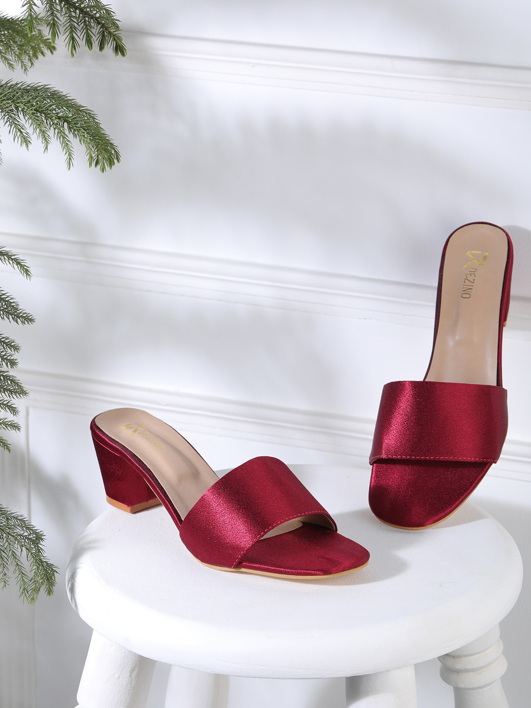 Buy R DEZINO Women Red Solid Block Heels Sandals - Heels for Women ...