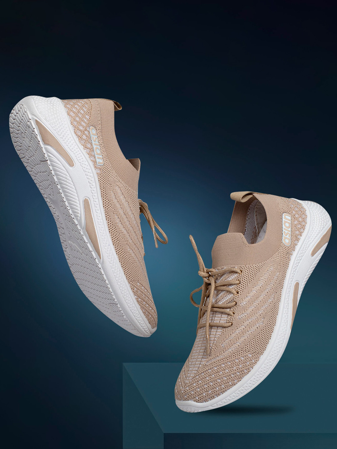 Buy ASIAN Women Beige Woven Design Sneakers - Casual Shoes for Women ...