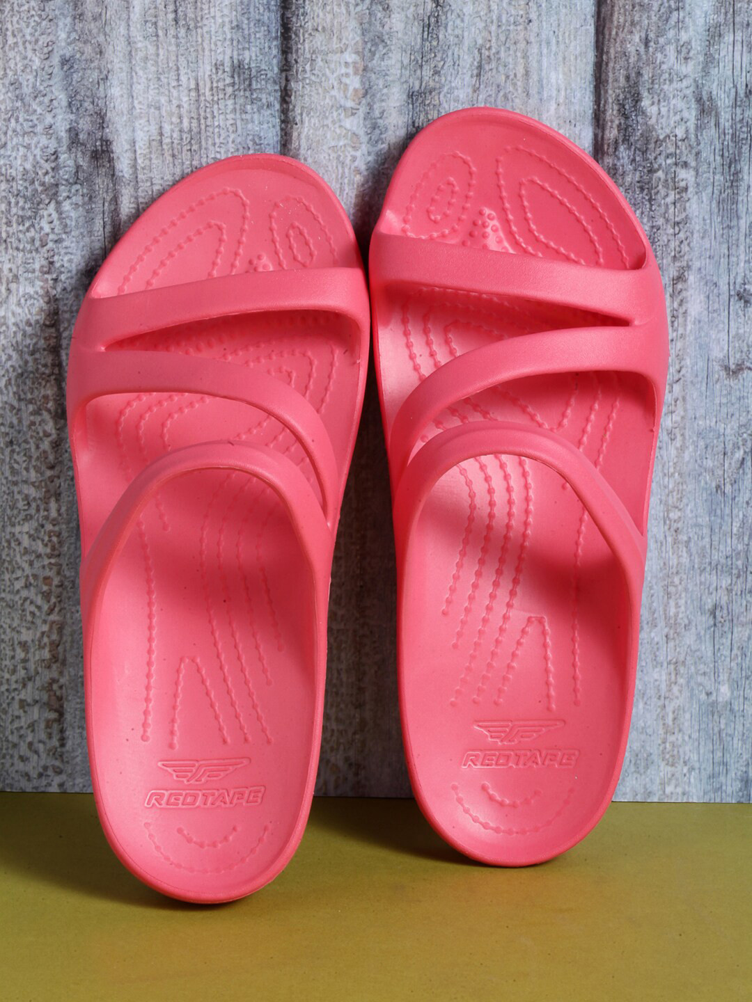 Buy Red Tape Women Coral Pink Sunnies Sliders - Flip Flops for Women ...