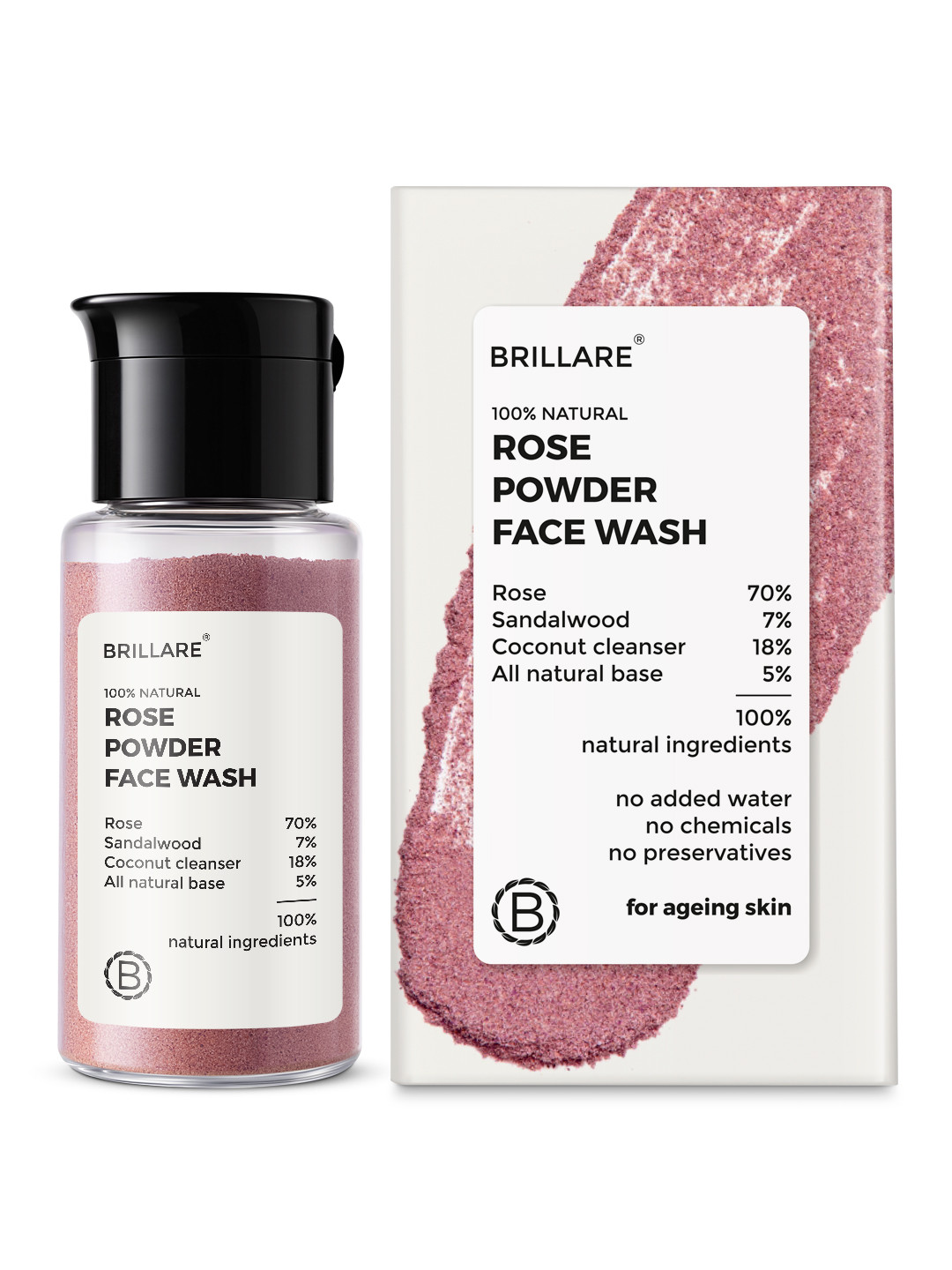 Buy BRILLARE Rose Powder Face Wash 15 G - Face Wash And Cleanser for ...