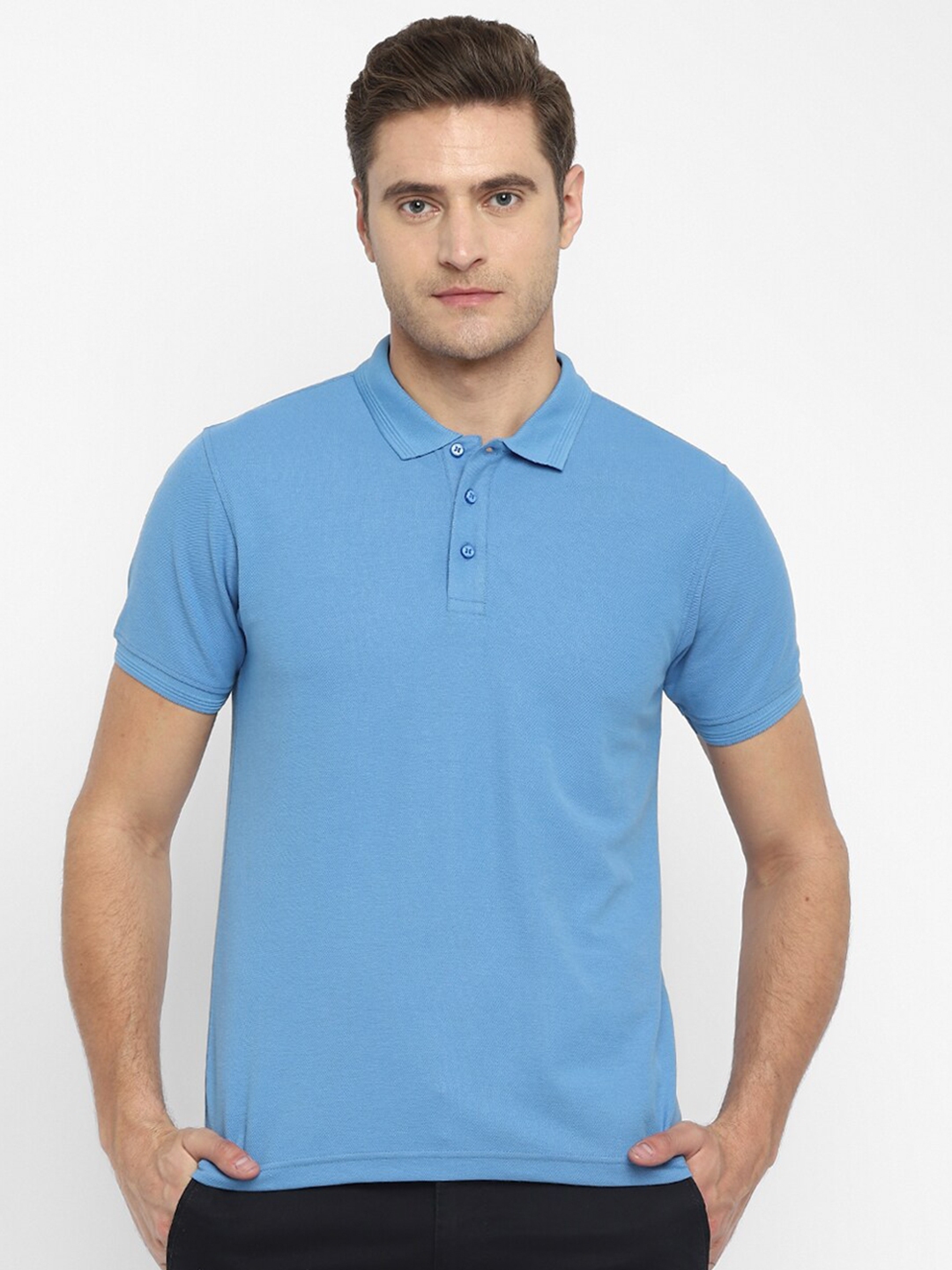 Buy Red Chief Men Blue Polo Collar Cotton T Shirt Tshirts For Men