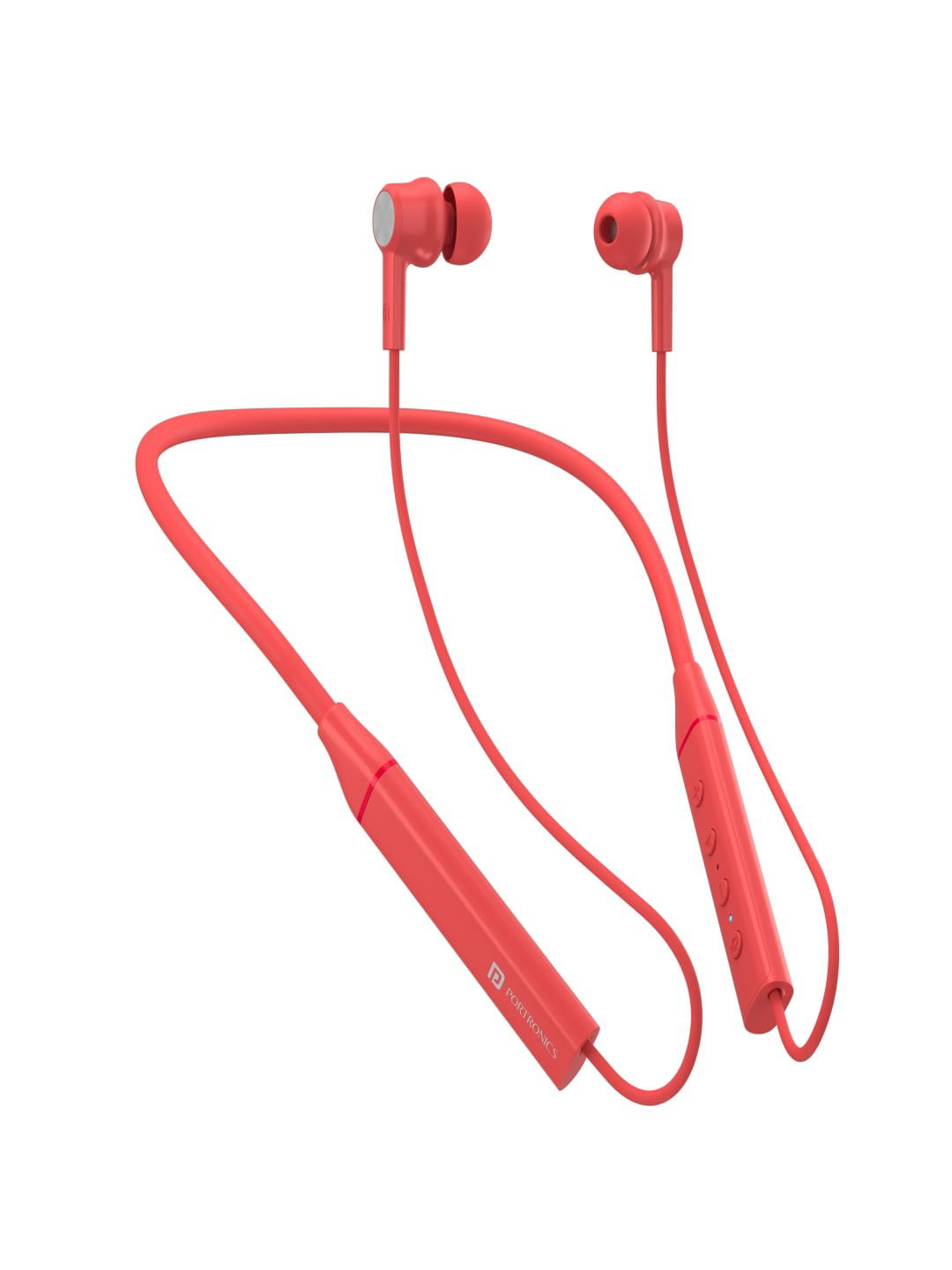 Buy Portronics Red Solid In Ear Bluetooth Wireless Earphones With Voice ...