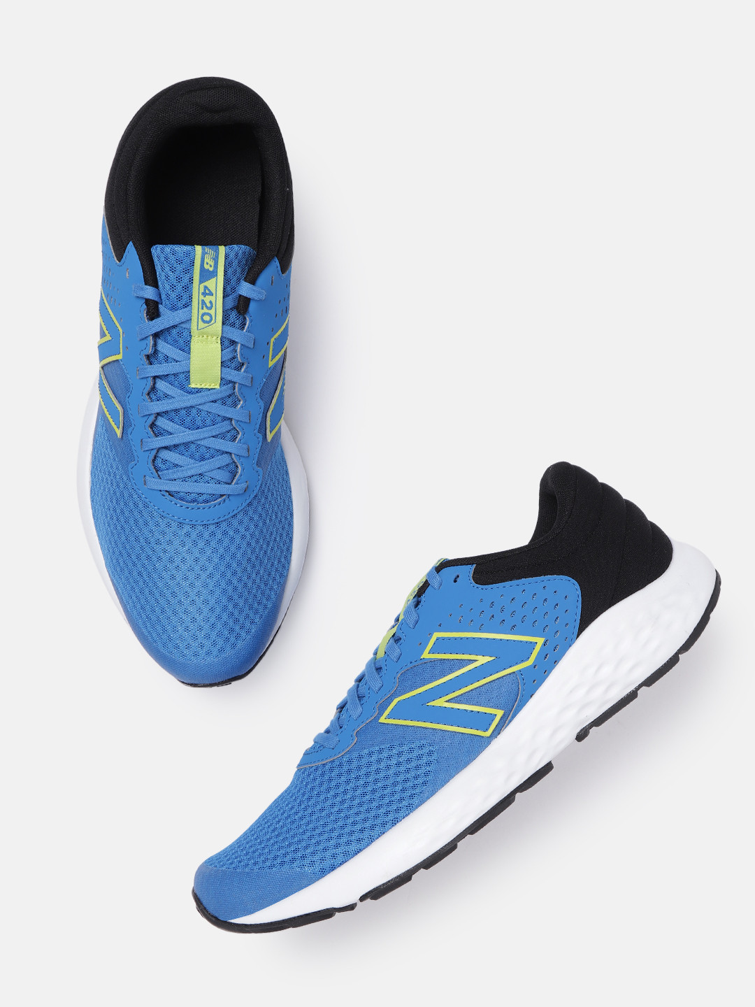 Buy New Balance Men Blue & Black 420 Colourblocked Running Shoes ...