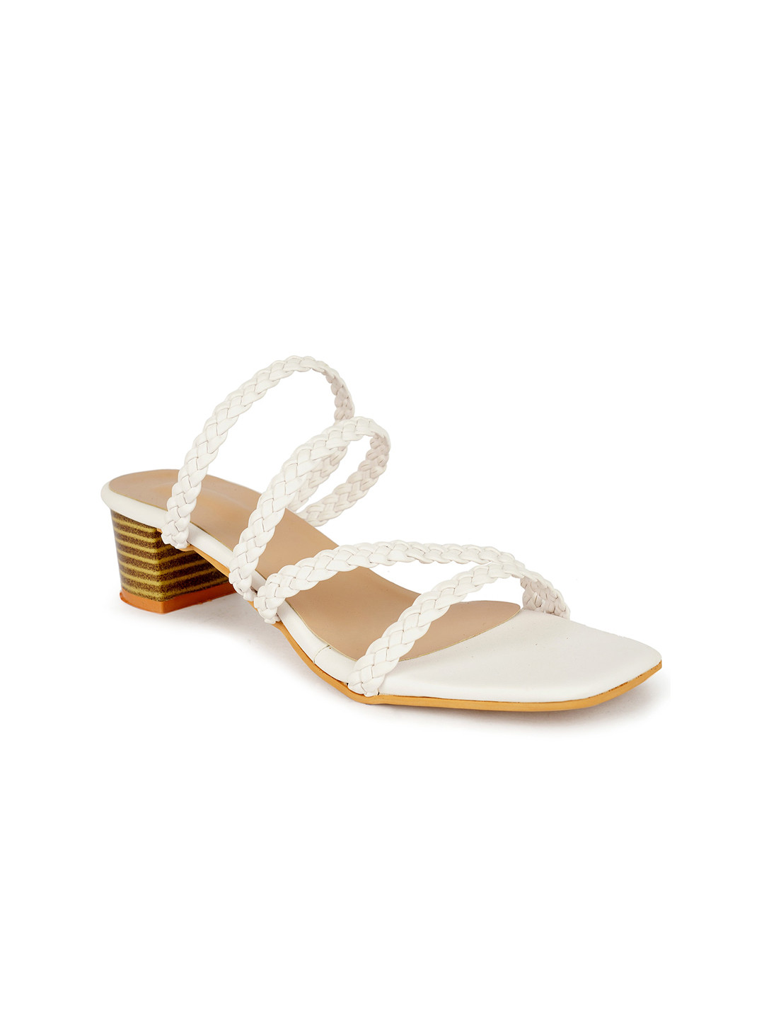 Buy STALK White Block Sandals - Heels for Women 17738410 | Myntra
