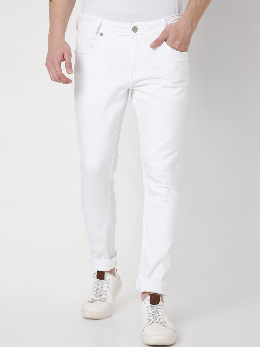 Buy Mufti Men White Skinny Fit Stretchable Jeans - Jeans for Men ...