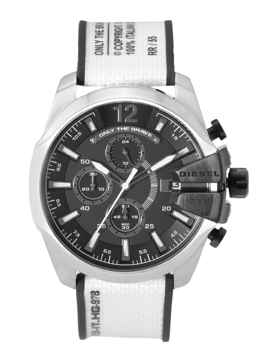 Buy DIESEL Men Black Dial & White Straps Analogue Watch DZ4564 ...