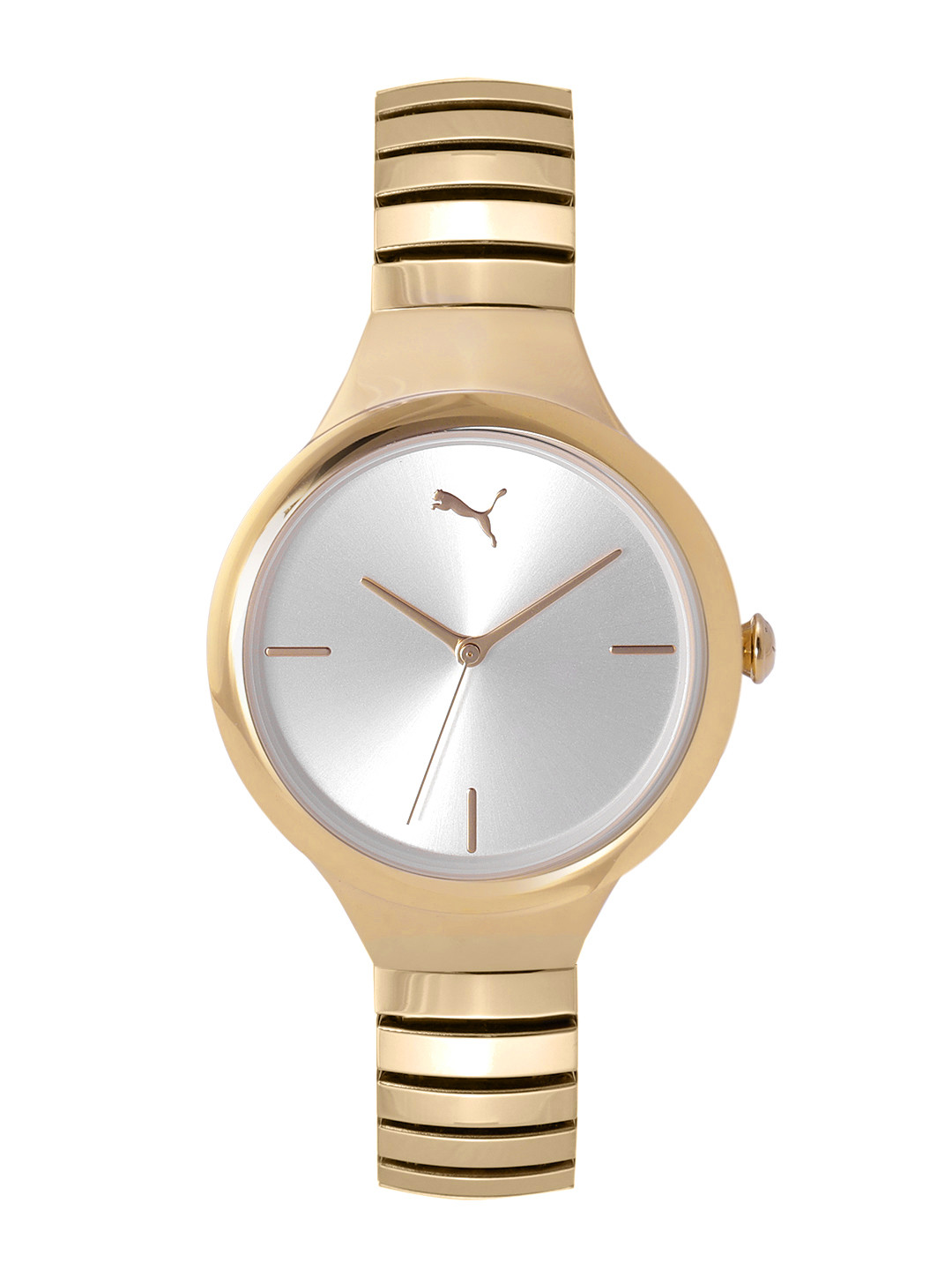 Buy Puma Women Silver Toned Dial & Gold Toned Steel Straps Contour ...