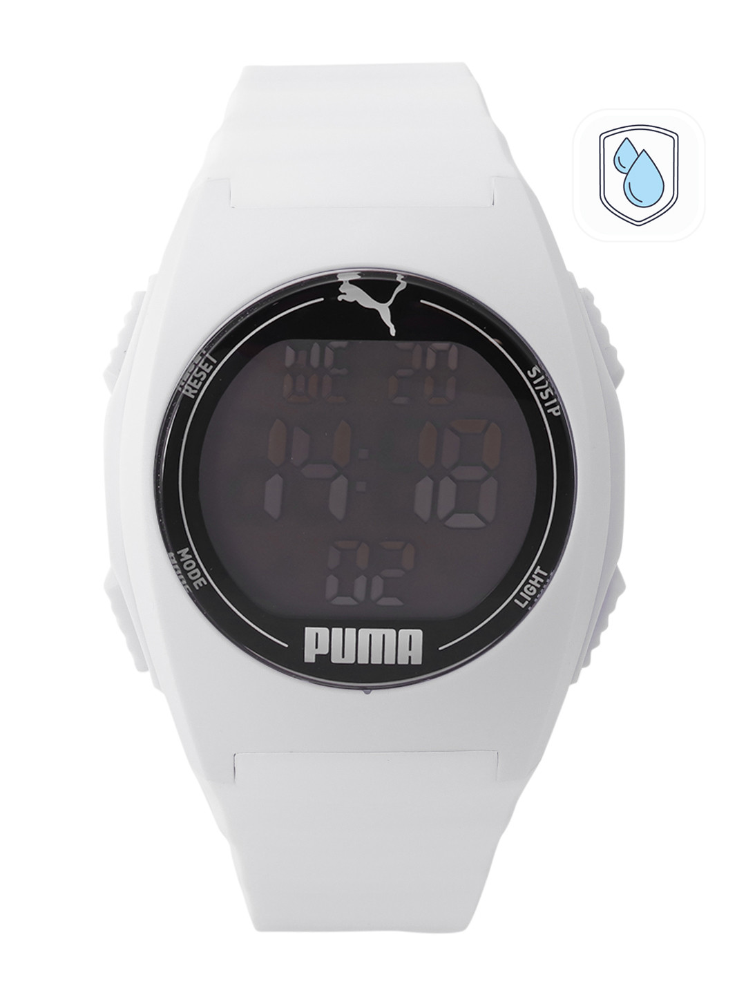 Buy Puma Unisex Black Dial & White Straps Digital Watch P6012 - Watches ...