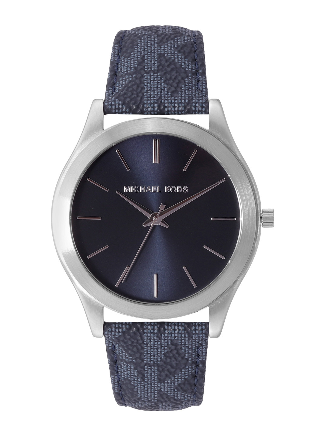 Buy Michael Kors Men Navy Blue Dial & Straps Slim Runway Analogue Watch ...