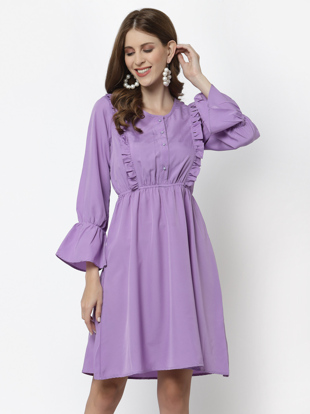 Buy Karmic Vision Women Purple Crepe Dress - Dresses for Women 17747442 ...