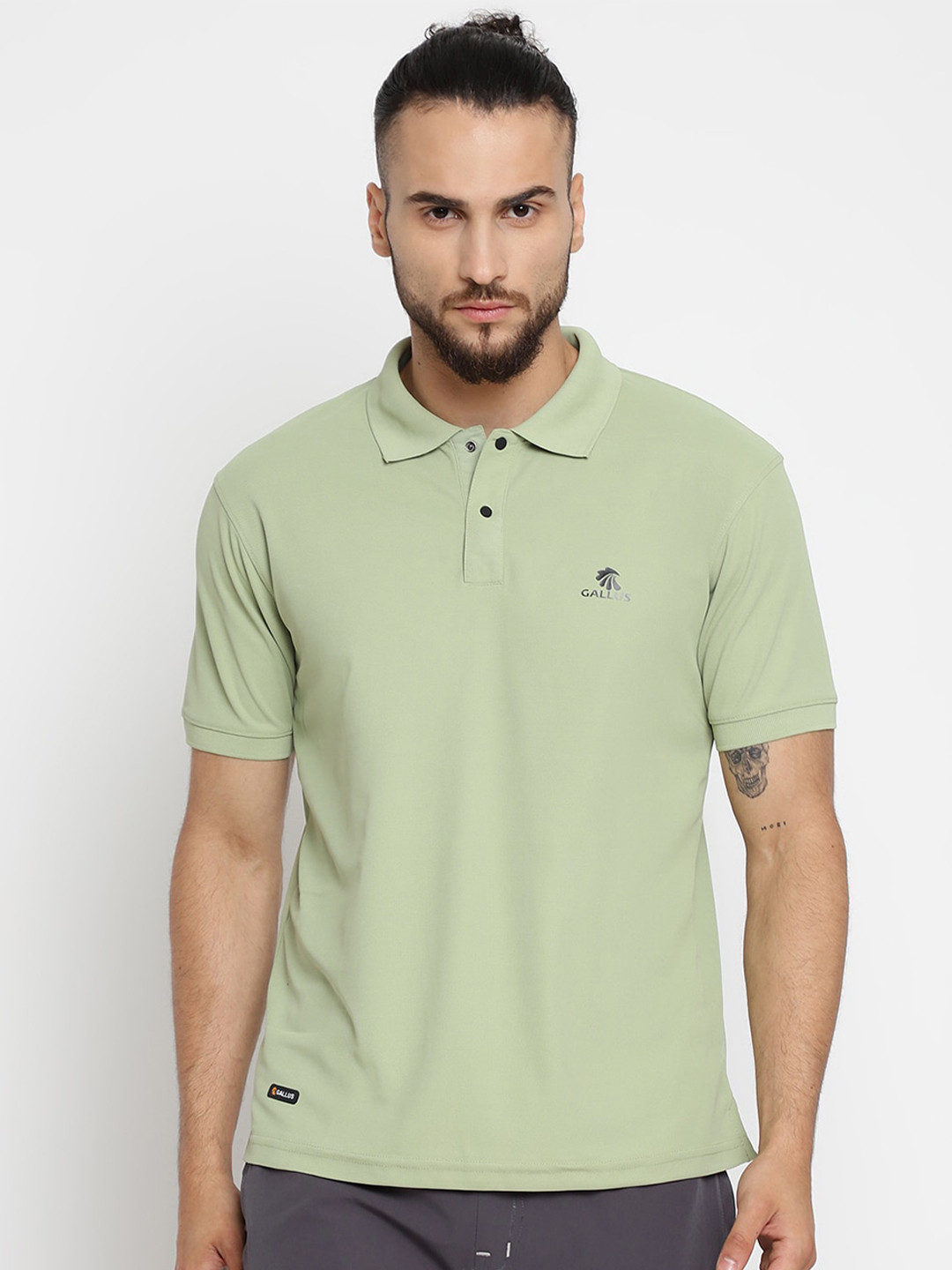 Buy Gallus Men Lime Green Polo Collar T Shirt - Tshirts for Men ...