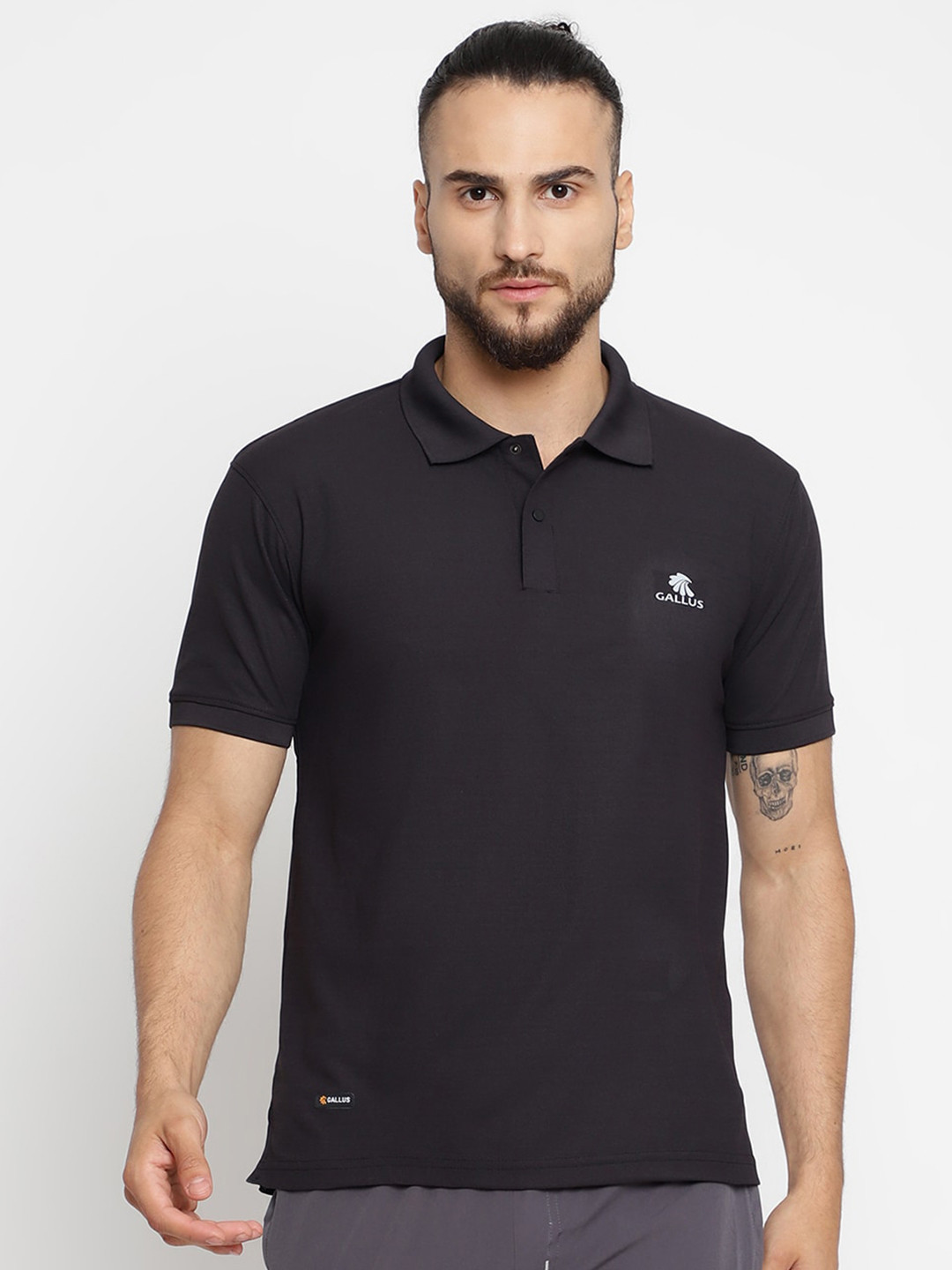Buy Gallus Men Black Polo Collar T Shirt - Tshirts for Men 17747528 ...