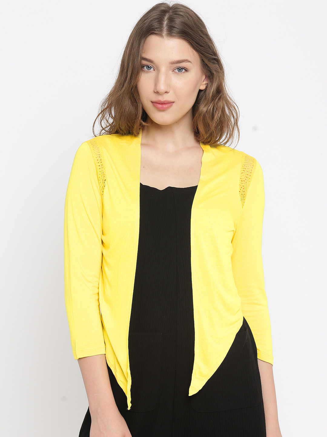 Buy Fusion Beats Yellow Shrug - Shrug for Women 1774801 | Myntra