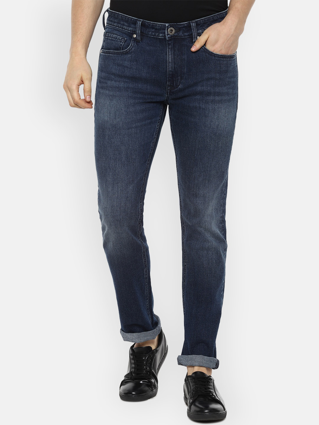 Buy Louis Philippe Jeans Men Navy Blue Light Fade Jeans - Jeans for Men ...