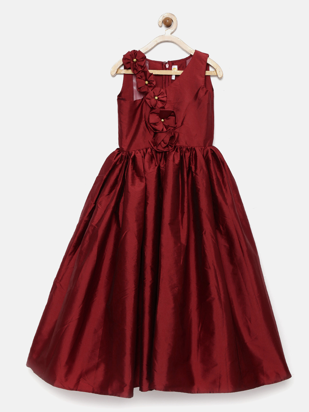 Buy K&U Girls Maroon Solid Maxi Dress - Dresses for Girls 1776071 | Myntra