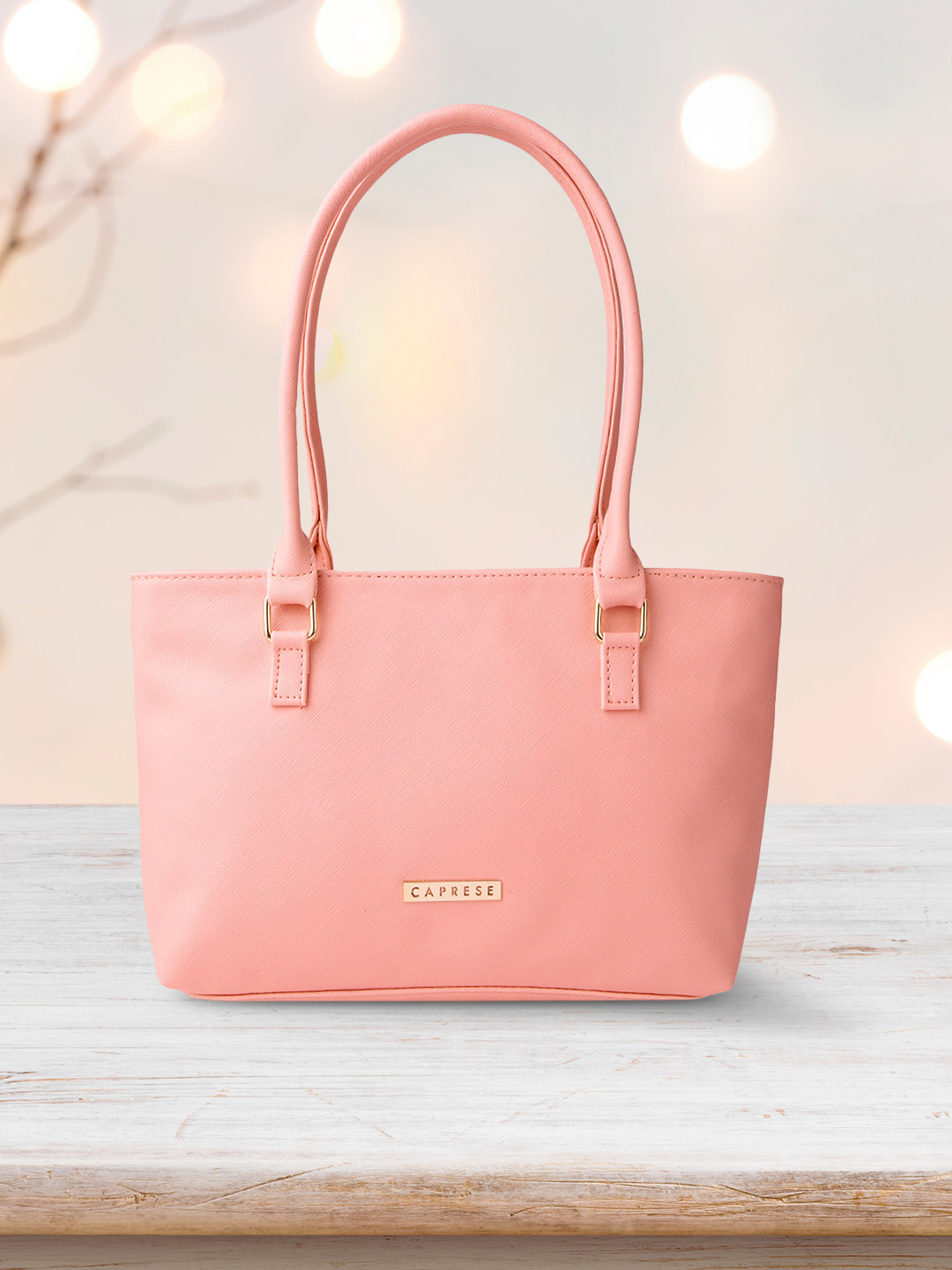 Buy Caprese Coral Pink Leather Shoulder Bag - Handbags for Women ...