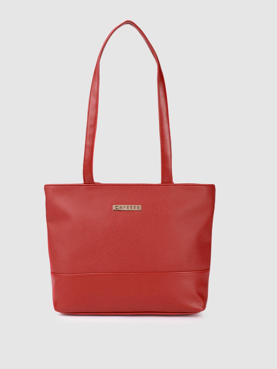 Buy Caprese Red Leather Structured Shoulder Bag - Handbags for Women ...