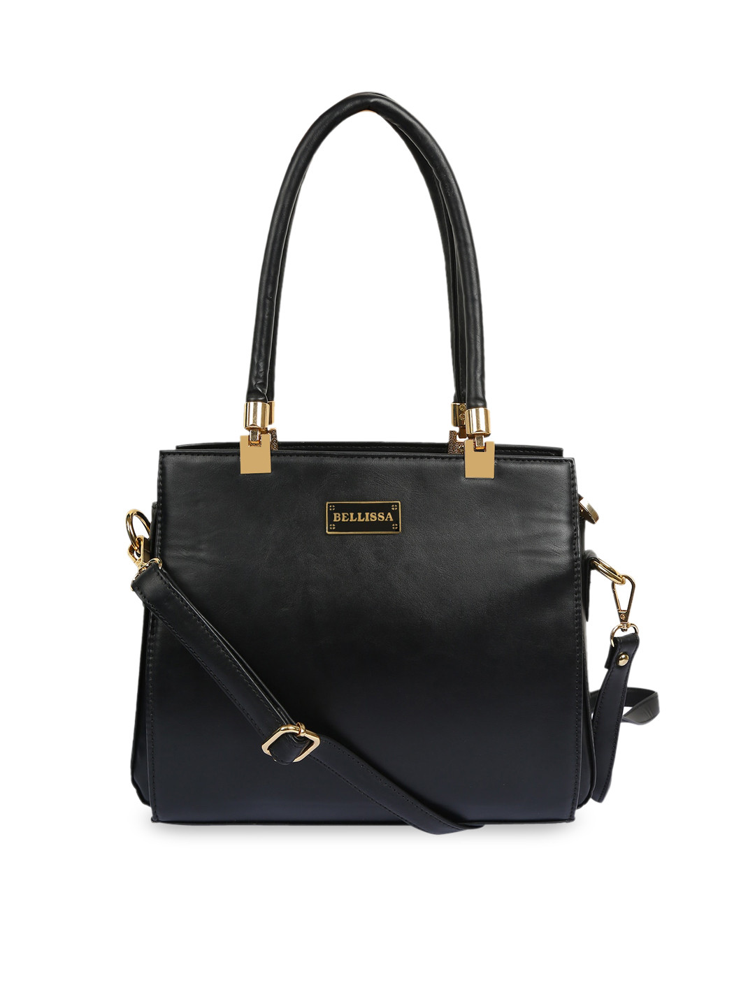 Buy Bellissa Black PU Structured Handheld Bag - Handbags for Women ...