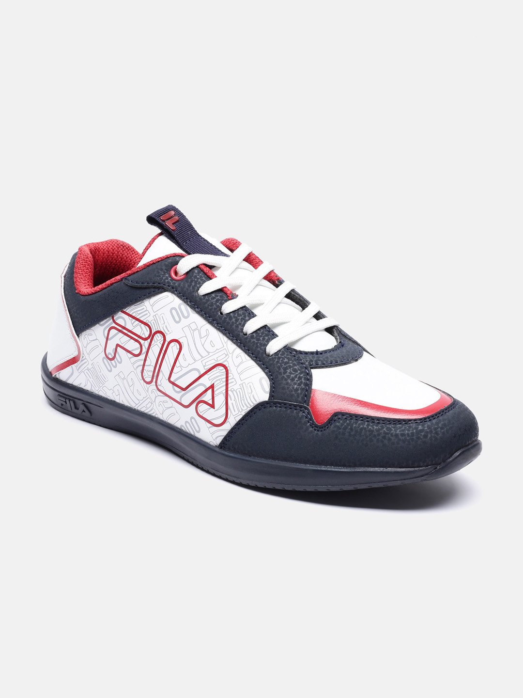 Buy FILA Women Navy Blue & White Printed PU Sneakers - Casual Shoes for ...