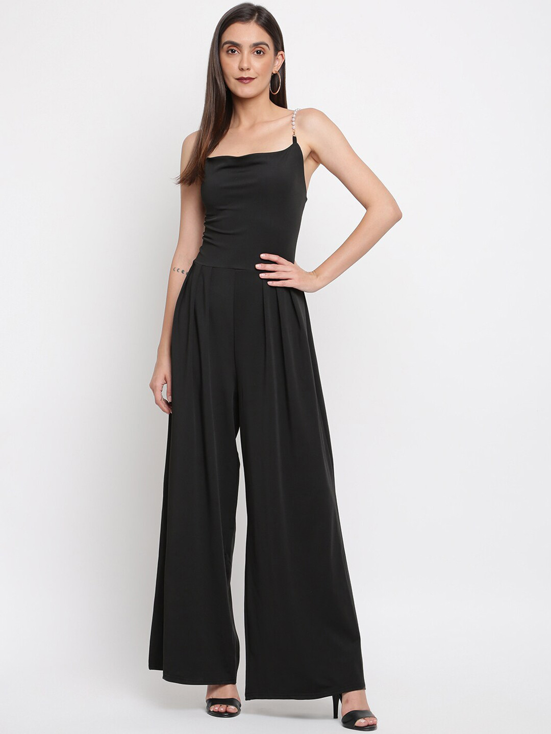 Buy Iki Chic Women Black Cowl Neck Basic Jumpsuit - Jumpsuit for Women ...