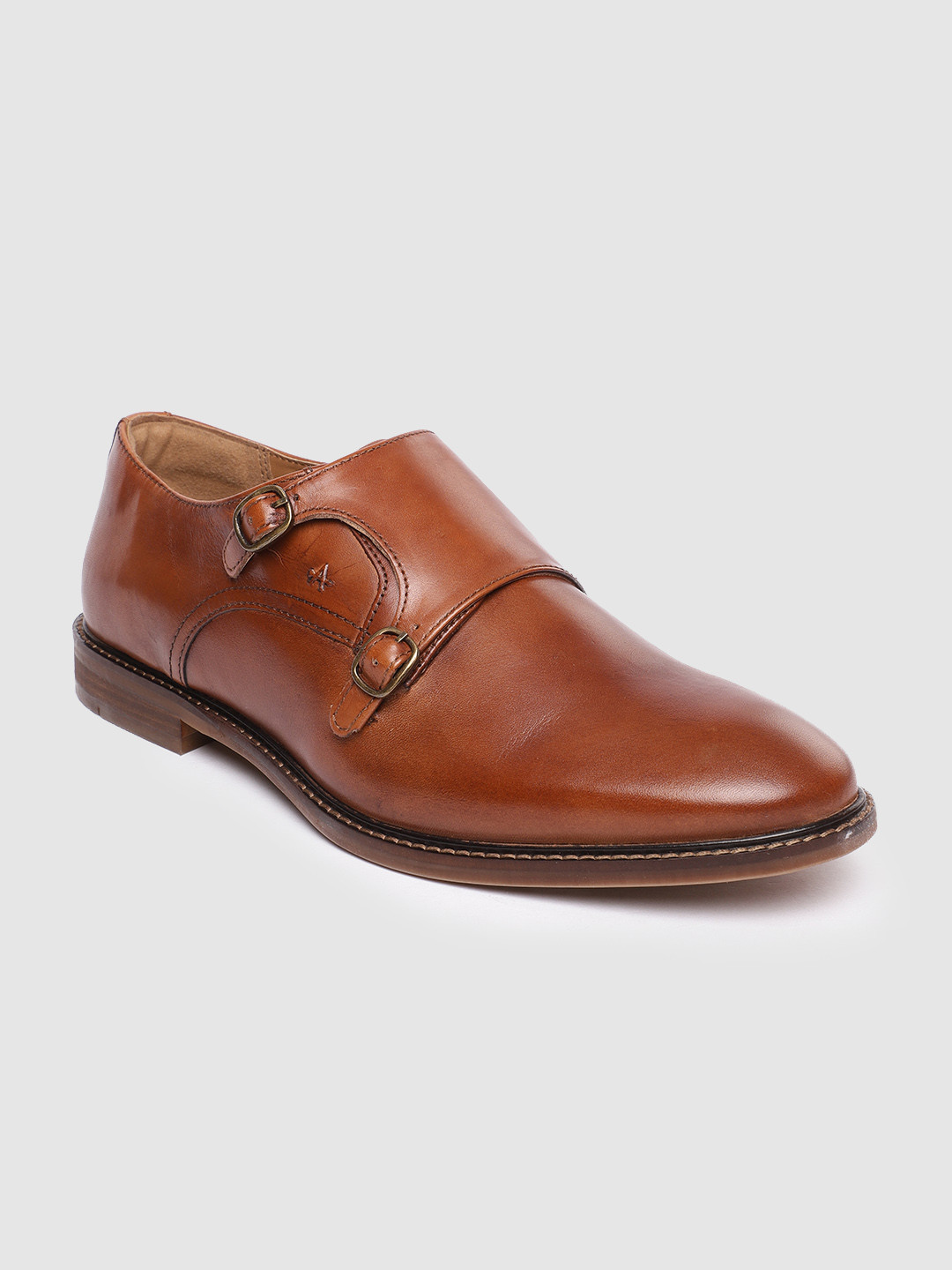 Buy Arrow Men Brown Solid Hopkins Leather Monk Shoes - Formal Shoes for ...
