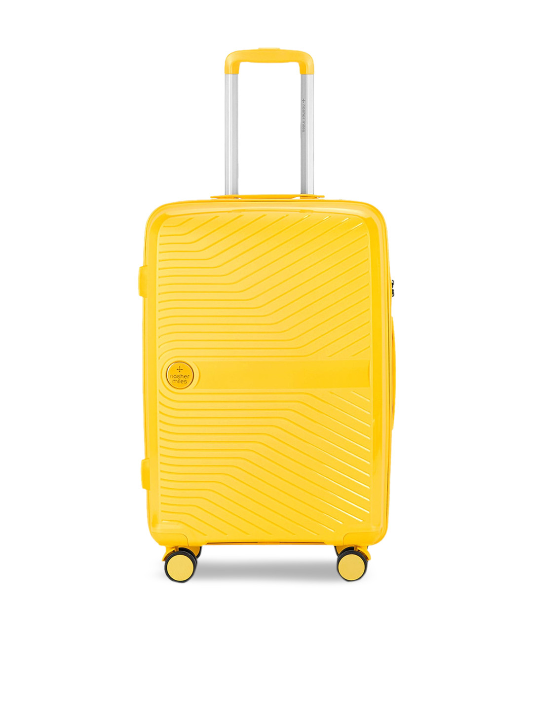 Buy Nasher Miles Yellow Solid Hard Sided Trolley Suitcase - Trolley Bag ...