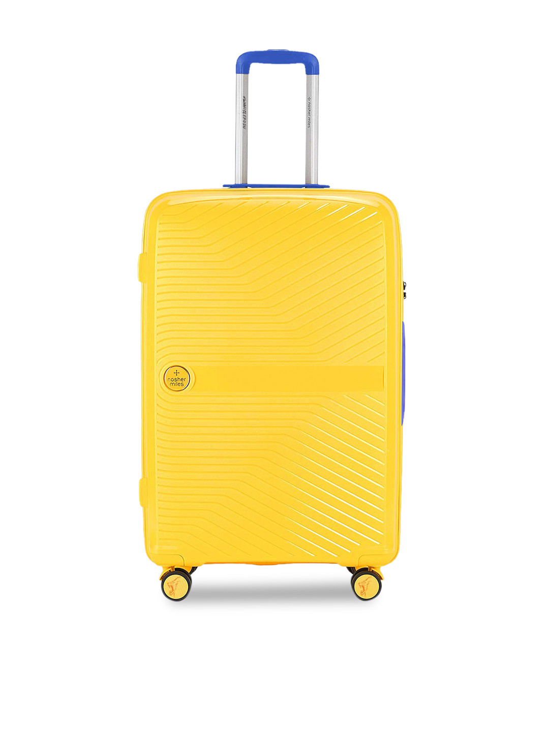 Buy Nasher Miles Yellow Solid Hard Sided Large Trolley Bag - Trolley ...