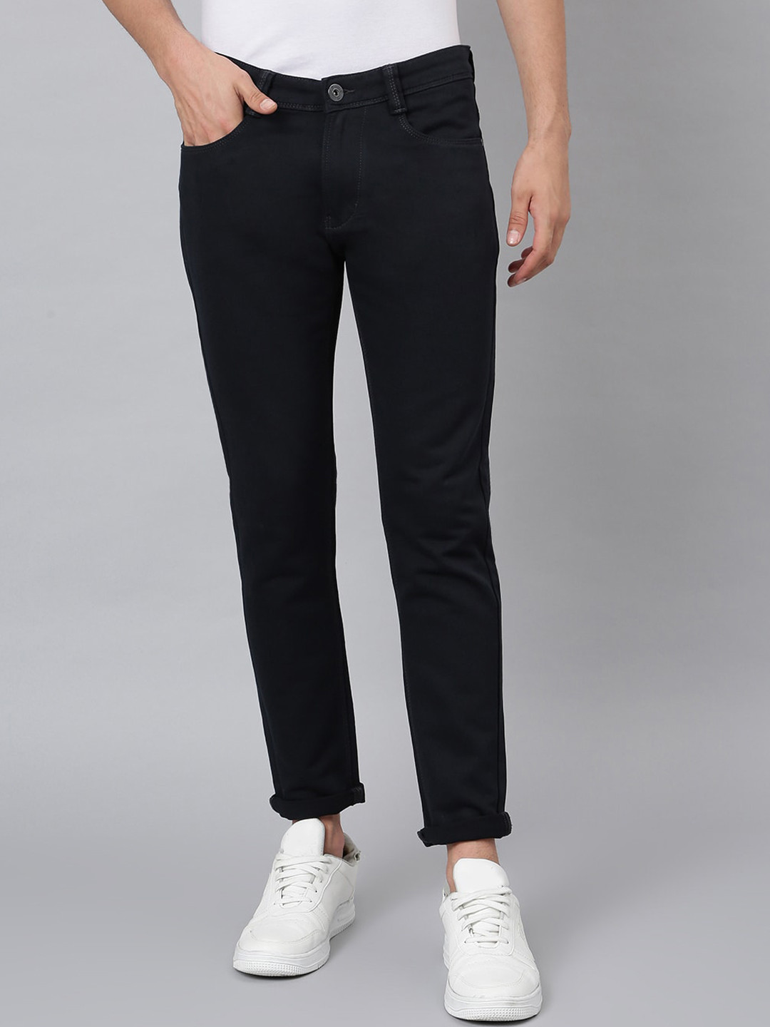 Buy Code 61 Men Navy Blue Skinny Fit Low Rise Stretchable Jeans - Jeans ...