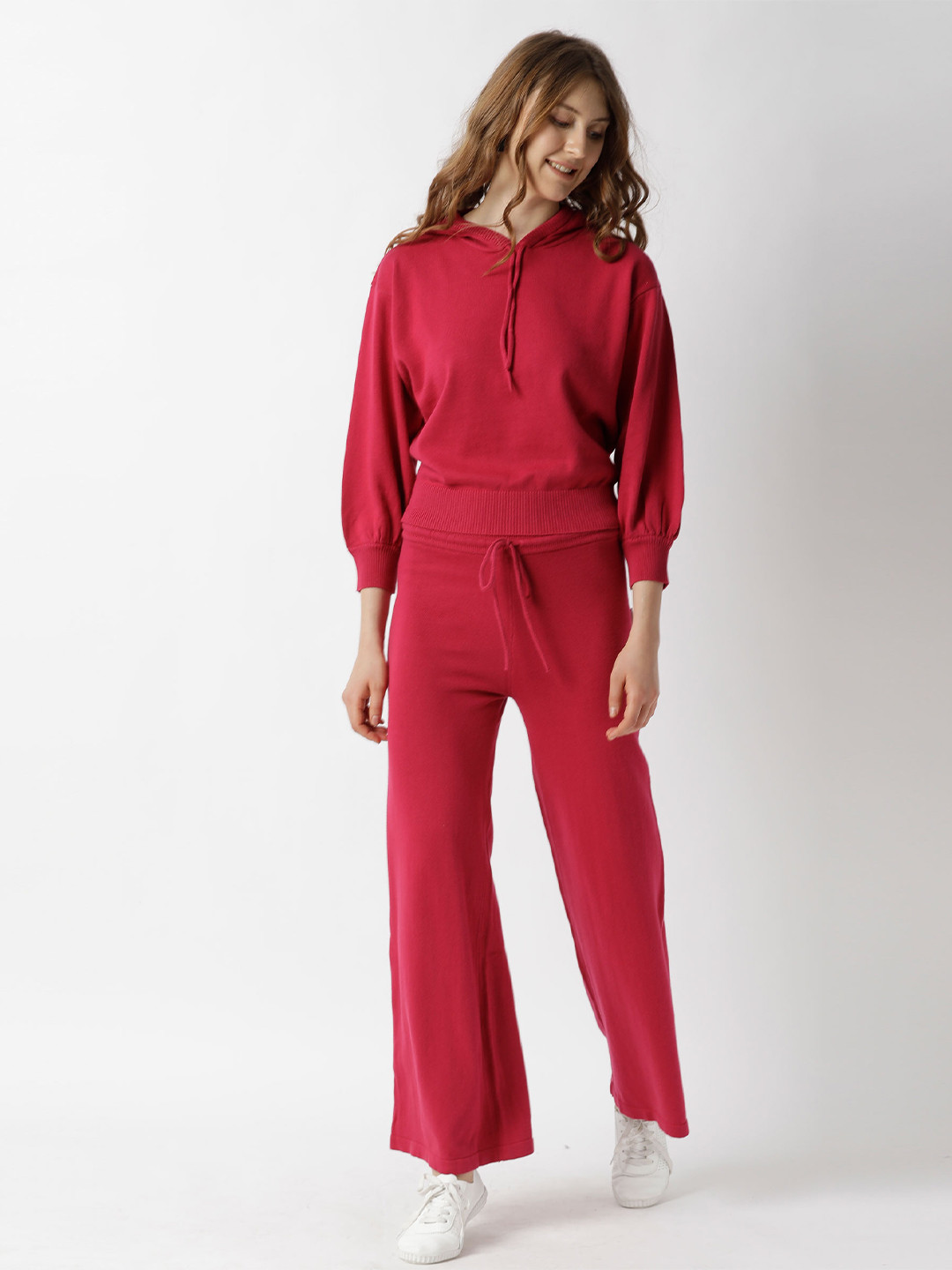 Buy RAREISM Women Red Solid Cotton Track Suit - Tracksuits for Women ...