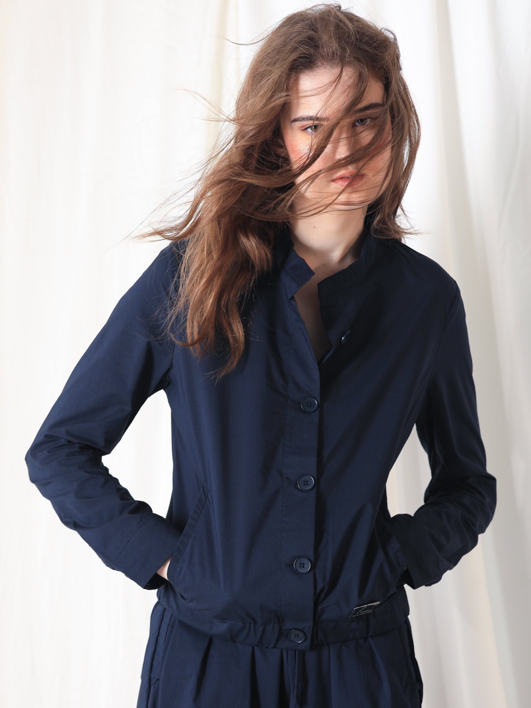 Buy RAREISM Women Navy Blue Solid Tailored Jacket - Jackets for Women ... Buy RAREISM Women Navy Blue Solid Tailored Jacket - Jackets for Women ...