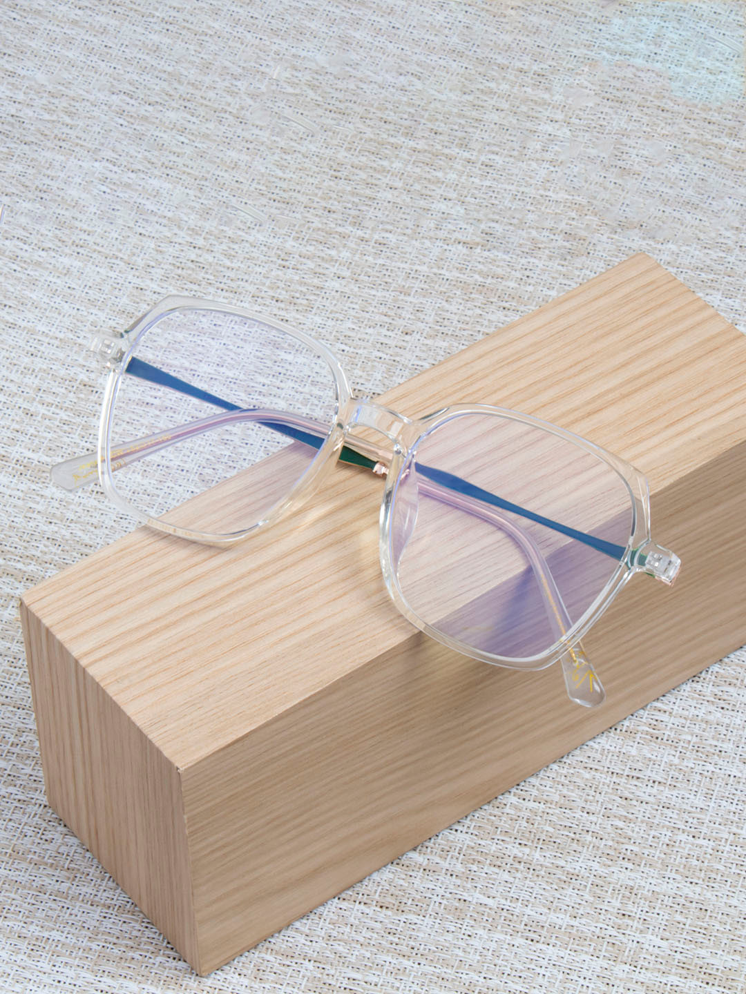 Buy Ted Smith Unisex Transparent & Black Full Rim Square Frames ...