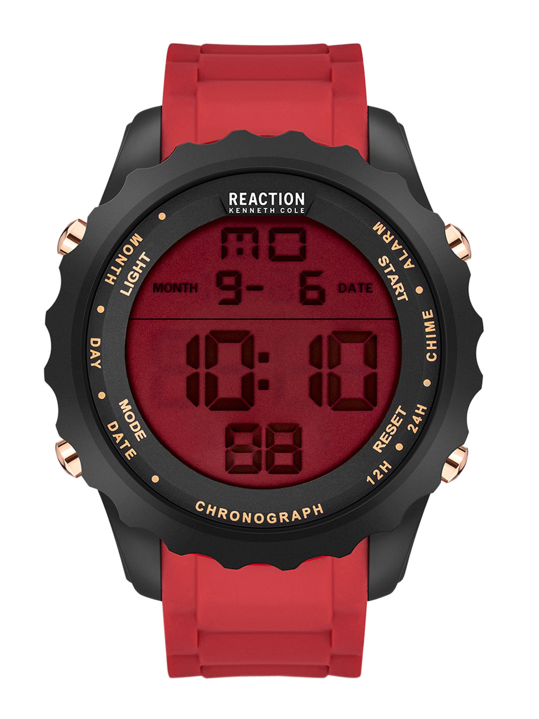 Buy REACTION KENNETH COLE Men Black Dial & Red Straps Digital Watch ...