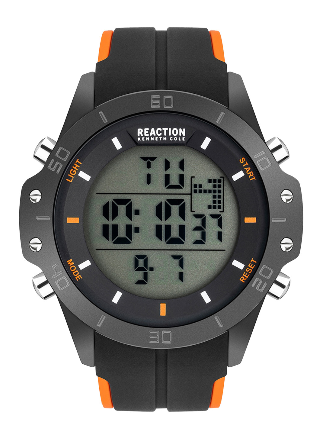 Buy REACTION KENNETH COLE Men Black Dial & Black Straps Digital Watch ...