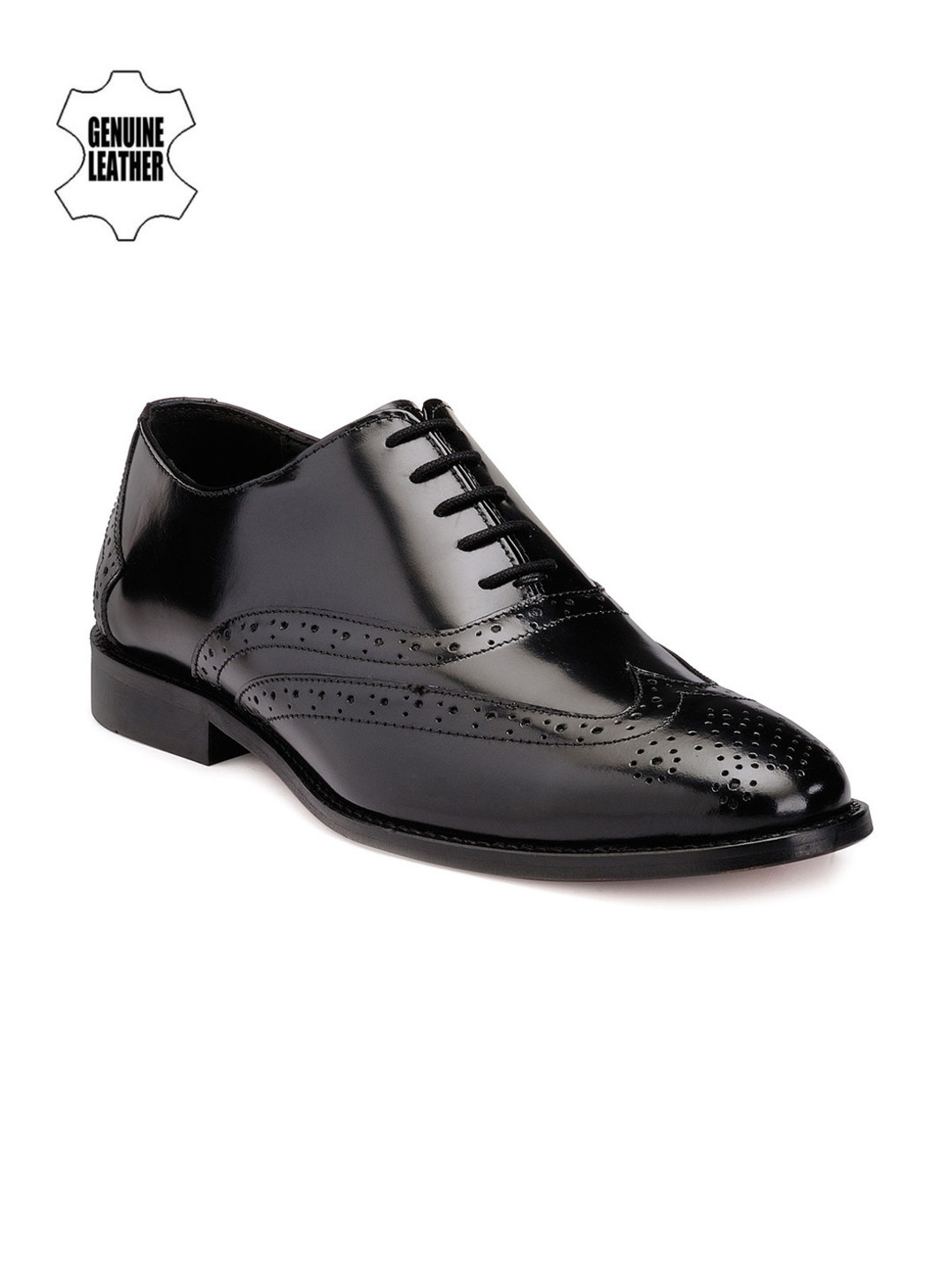 Buy Teakwood Leathers Men Black Leather Brogues - Formal Shoes for Men ...