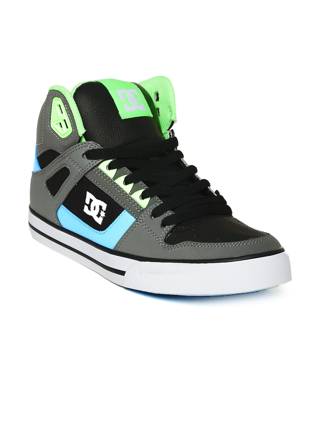 Buy DC Men Grey Colourblocked Leather Mid Top Sneakers - Casual Shoes ...