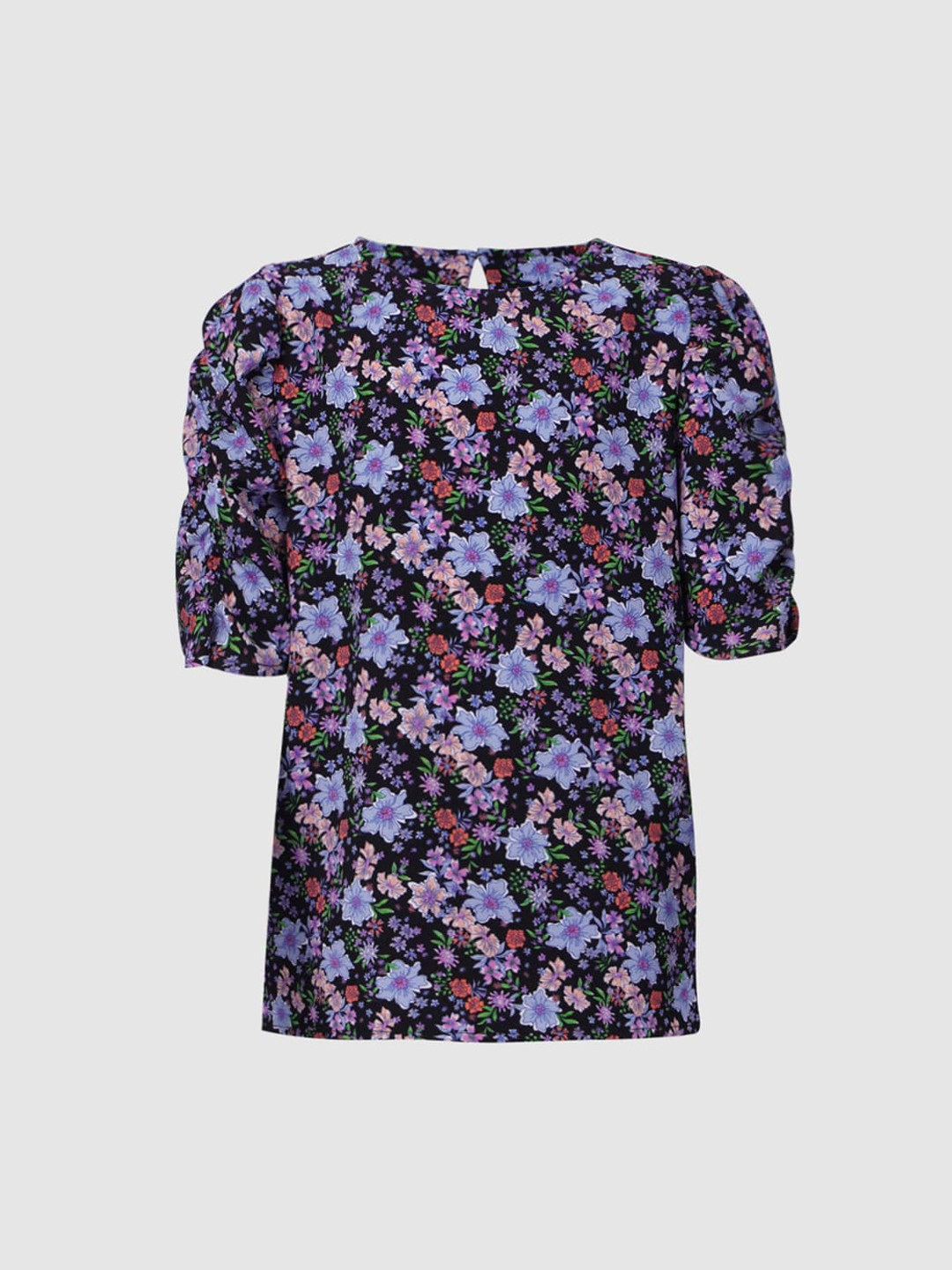 Buy KIDS ONLY Girls Black & Blue Floral Printed Top - Tops for Girls ...