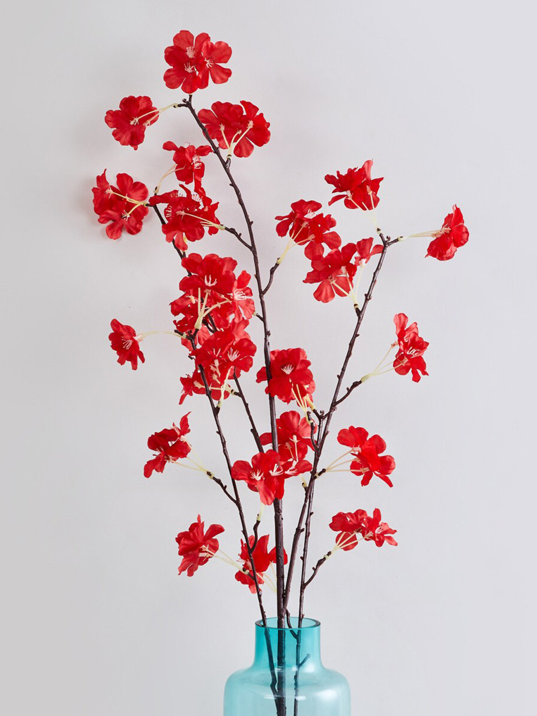 Buy Home Centre Red 1 Piece Artificial Plastic Cherry Blossom Flower ...